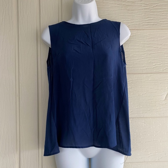 Zara | Tops | Zara Silk Shell Top Blue | Poshmark